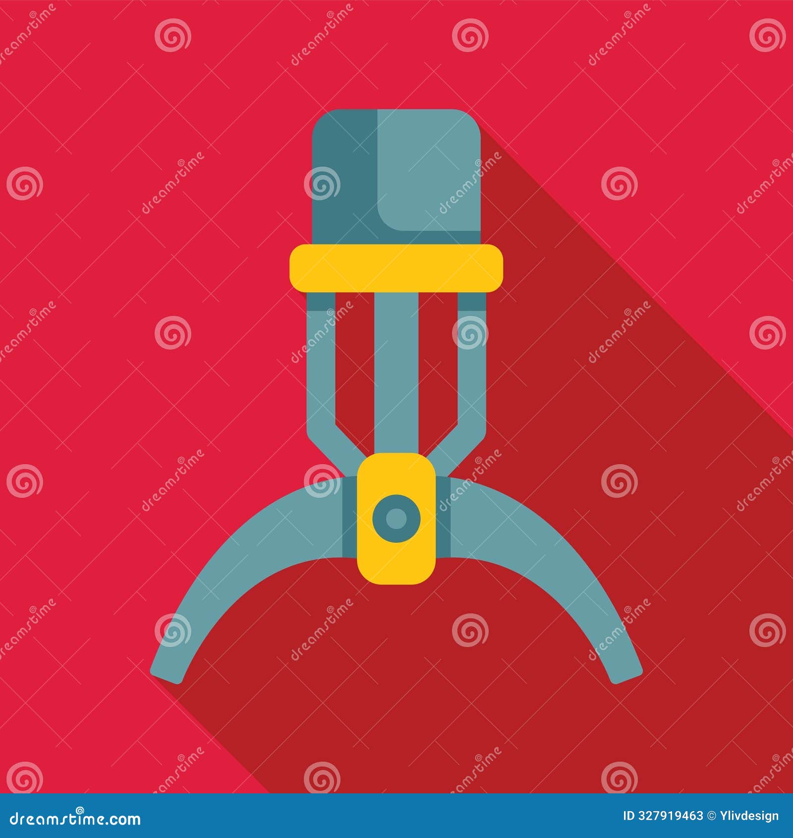 Robotic Arm Picking Up Object with Mechanical Claw in Flat Design Stock ...