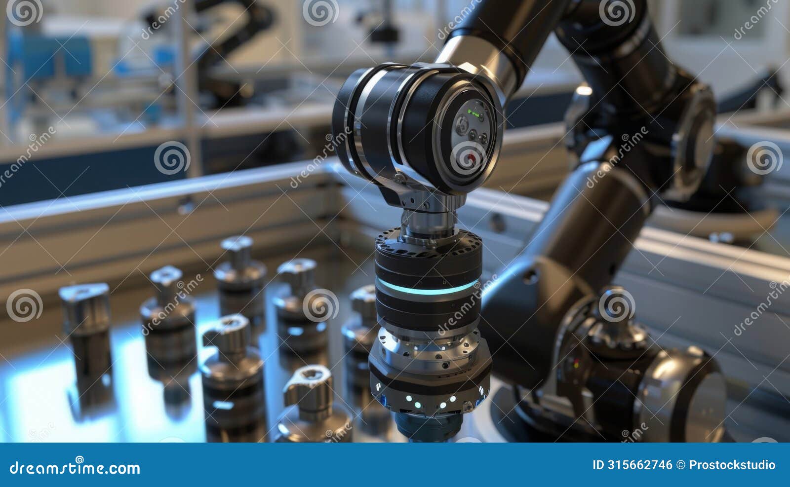 Robotic Arm in Precision Manufacturing Process Stock Photo - Image of ...