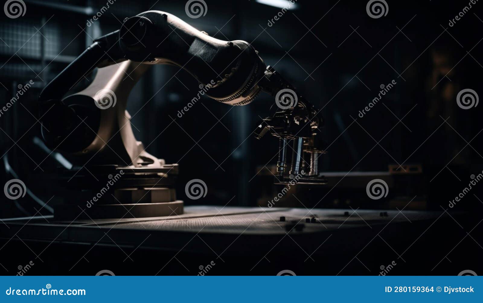 Robotic Arm Precision Turns Metal on CNC Machine in Factory Generated ...