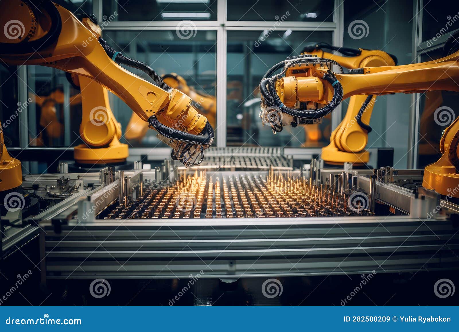 Robotic Arm Production Lines. Generate Ai Stock Illustration ...