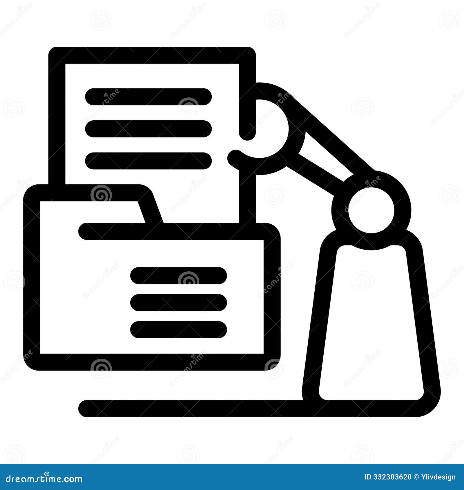 Robotic Arm Putting Document in Folder, Automation of Office Work Stock ...
