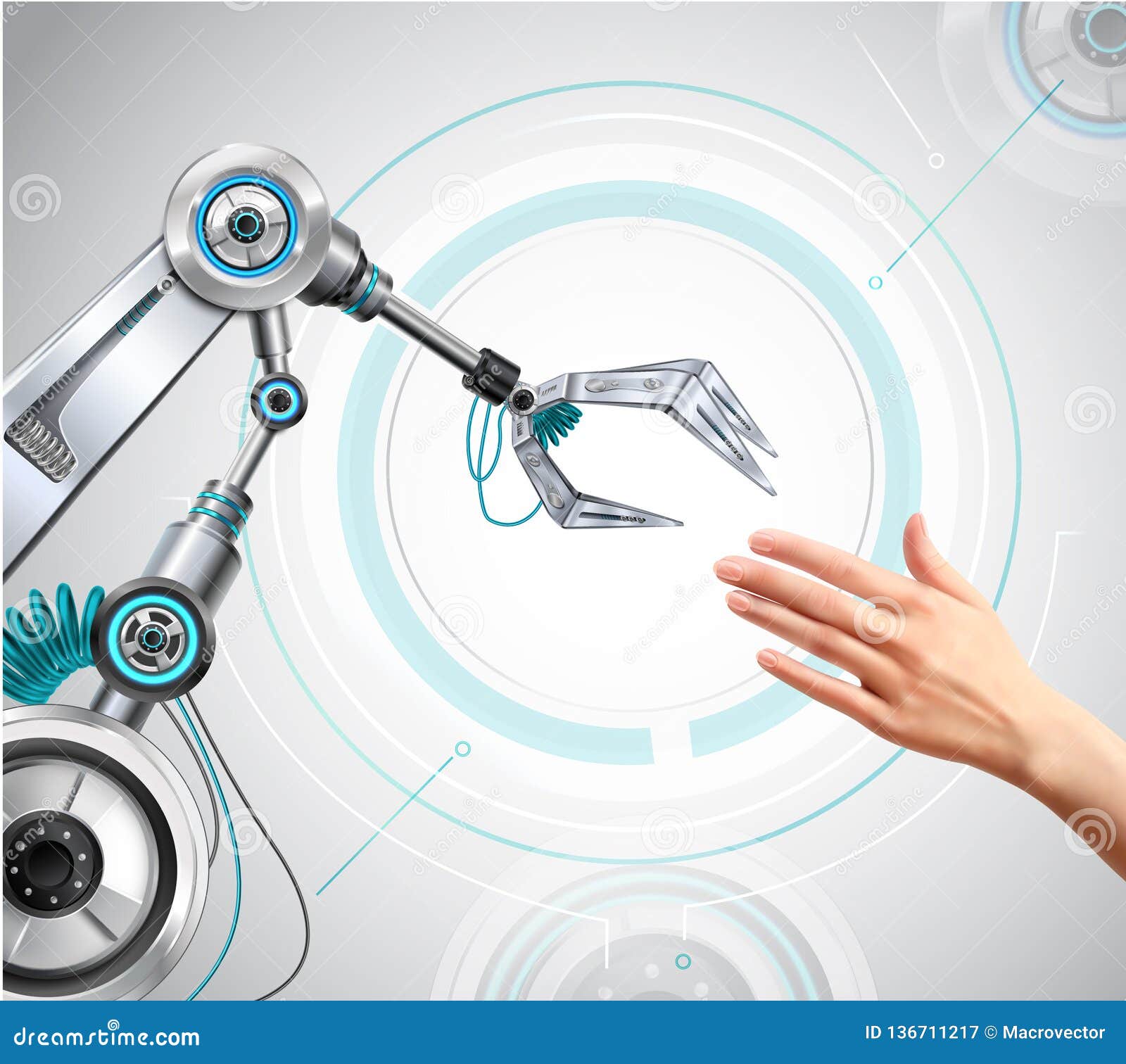 Robotic Arm Realistic Composition Stock Vector - Illustration of person ...