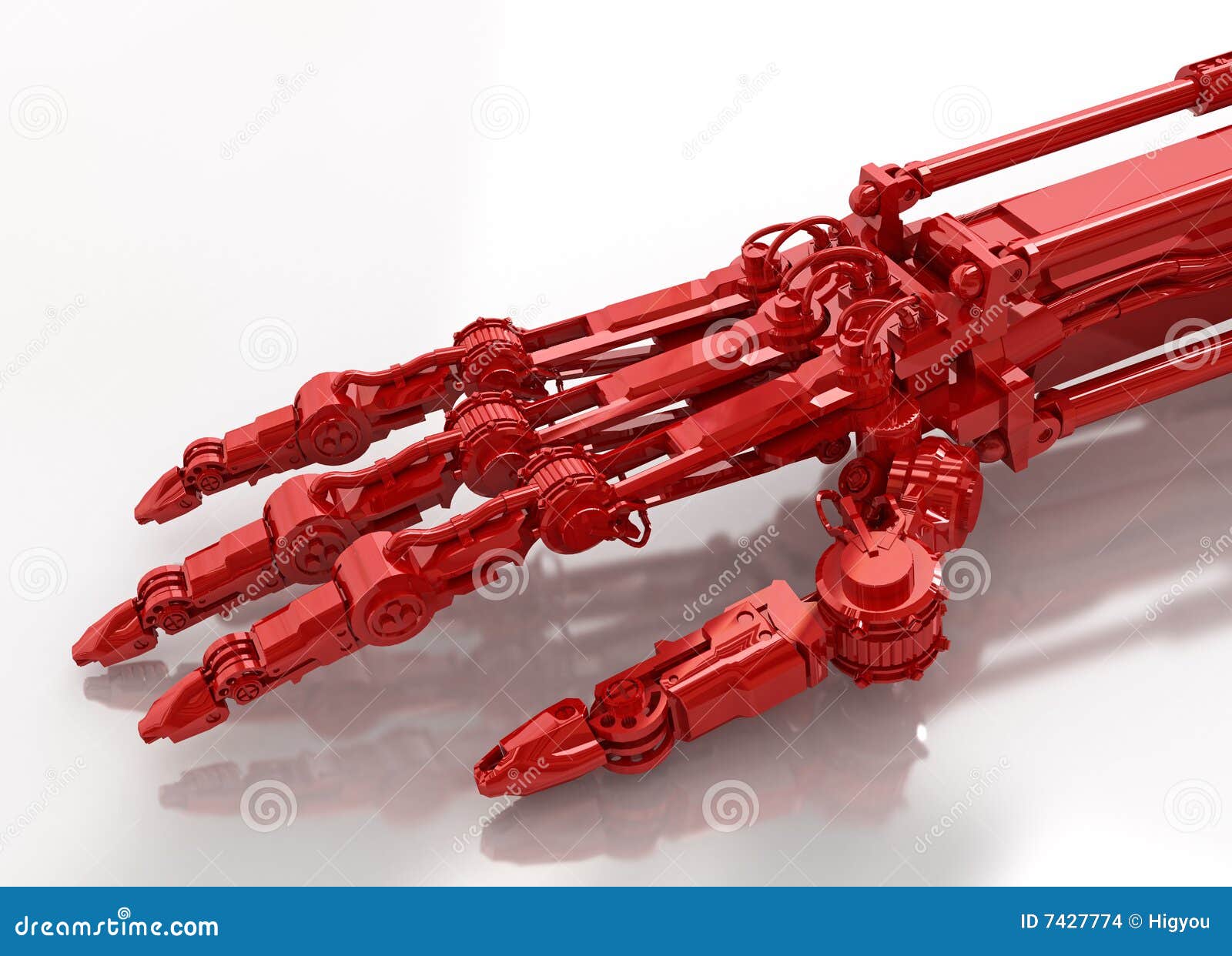 Robotic Arm, Reflection Red Stock Illustration - Illustration of design ...