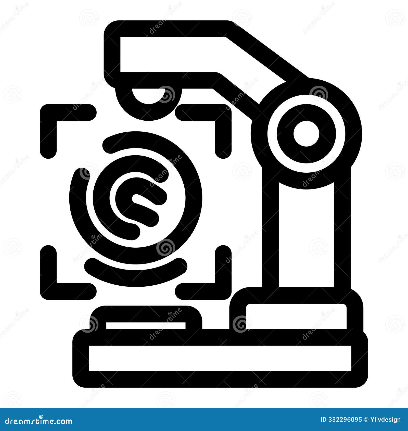 Robotic Arm Scanning Fingerprint for Identification Icon Stock ...