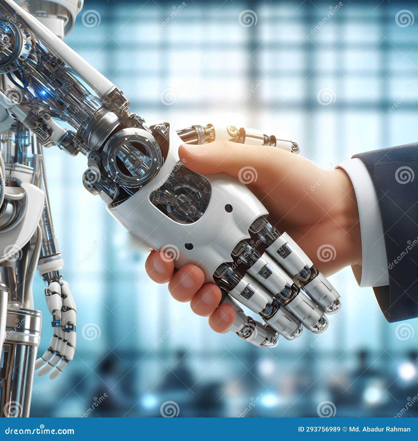 Robotic Arm Shaking Hands with a Businessman Ai Generated Stock ...