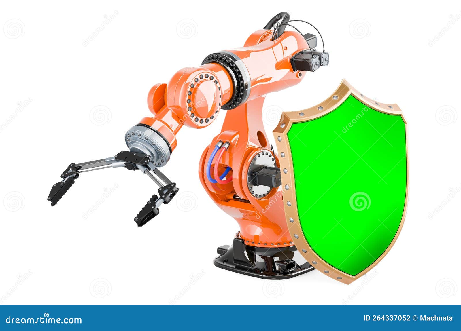 Robotic Arm with Shield, 3D Rendering Stock Illustration - Illustration ...