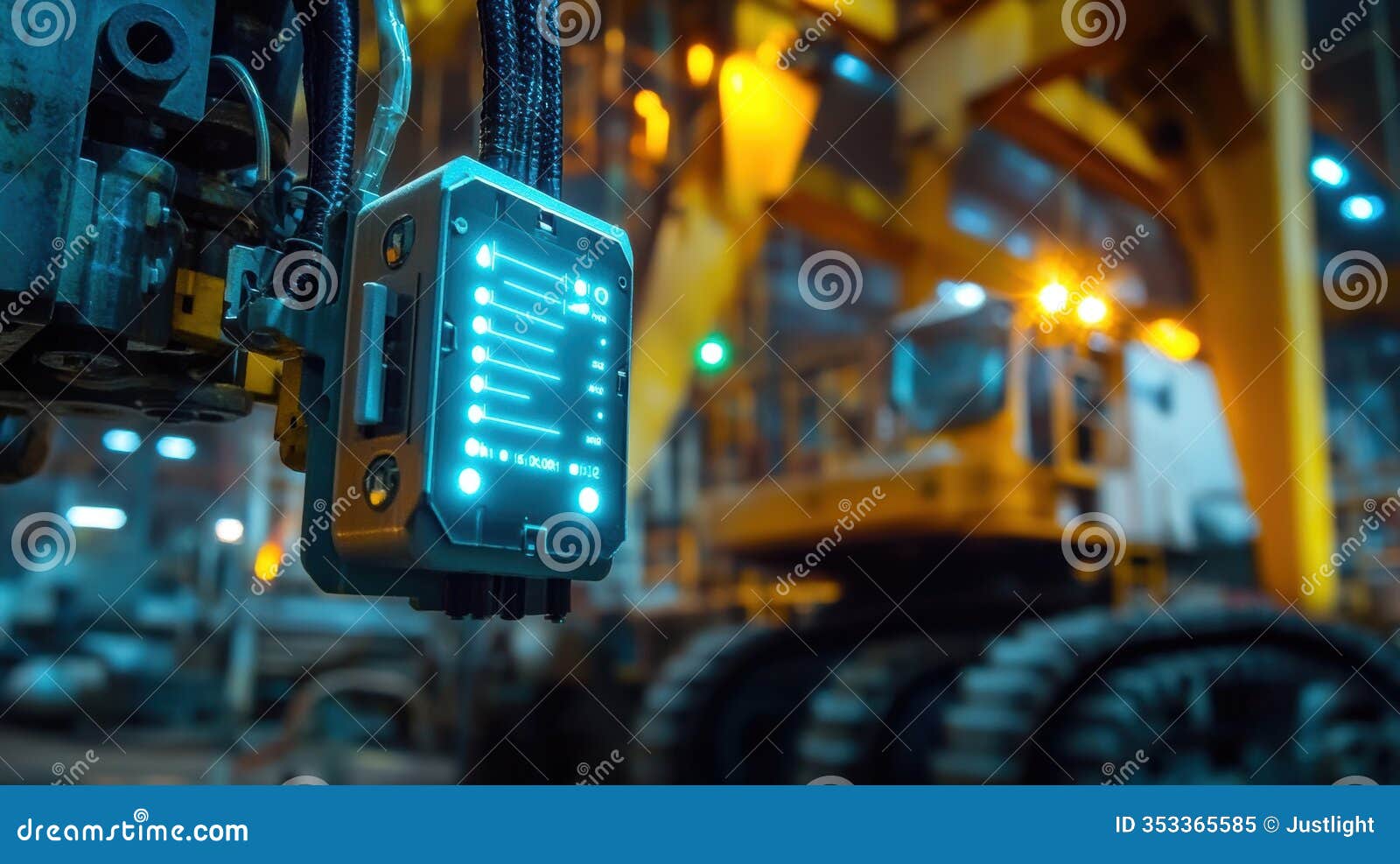 Robotic Arm Showing Data on Display in Industrial Environment Stock ...