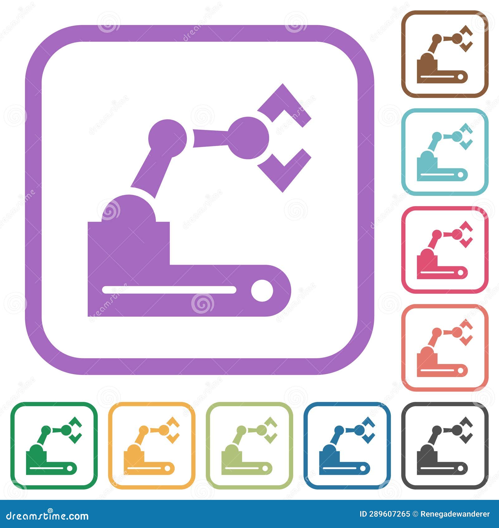 Robotic arm simple icons stock illustration. Illustration of mechanical ...