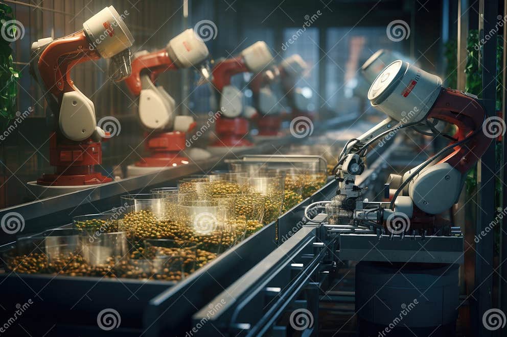 Robotic Arm Sorting Packages on Conveyor Belt Stock Photo - Image of ...
