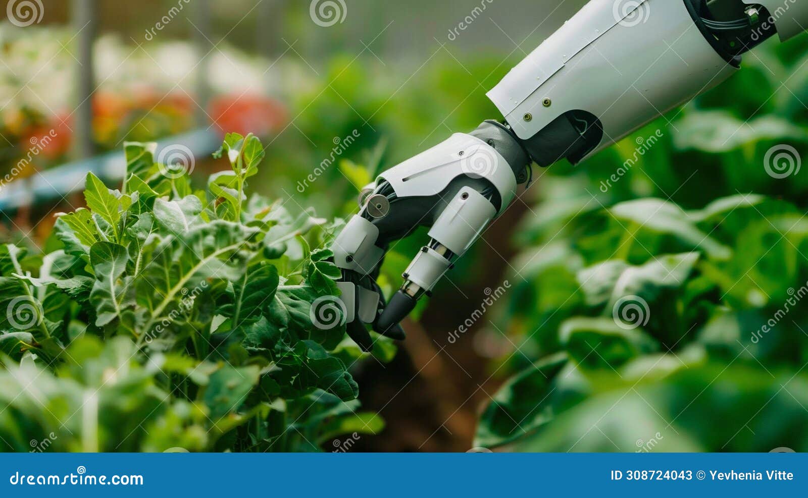 Robotic Arm Tending Plants in a High-Tech Farm. Generative Ai Stock ...