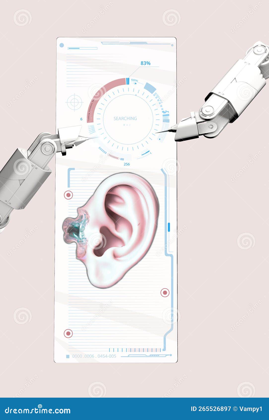 Robotic Arm and Transparent Display. Hud. Ear Study. Hearing Problems ...