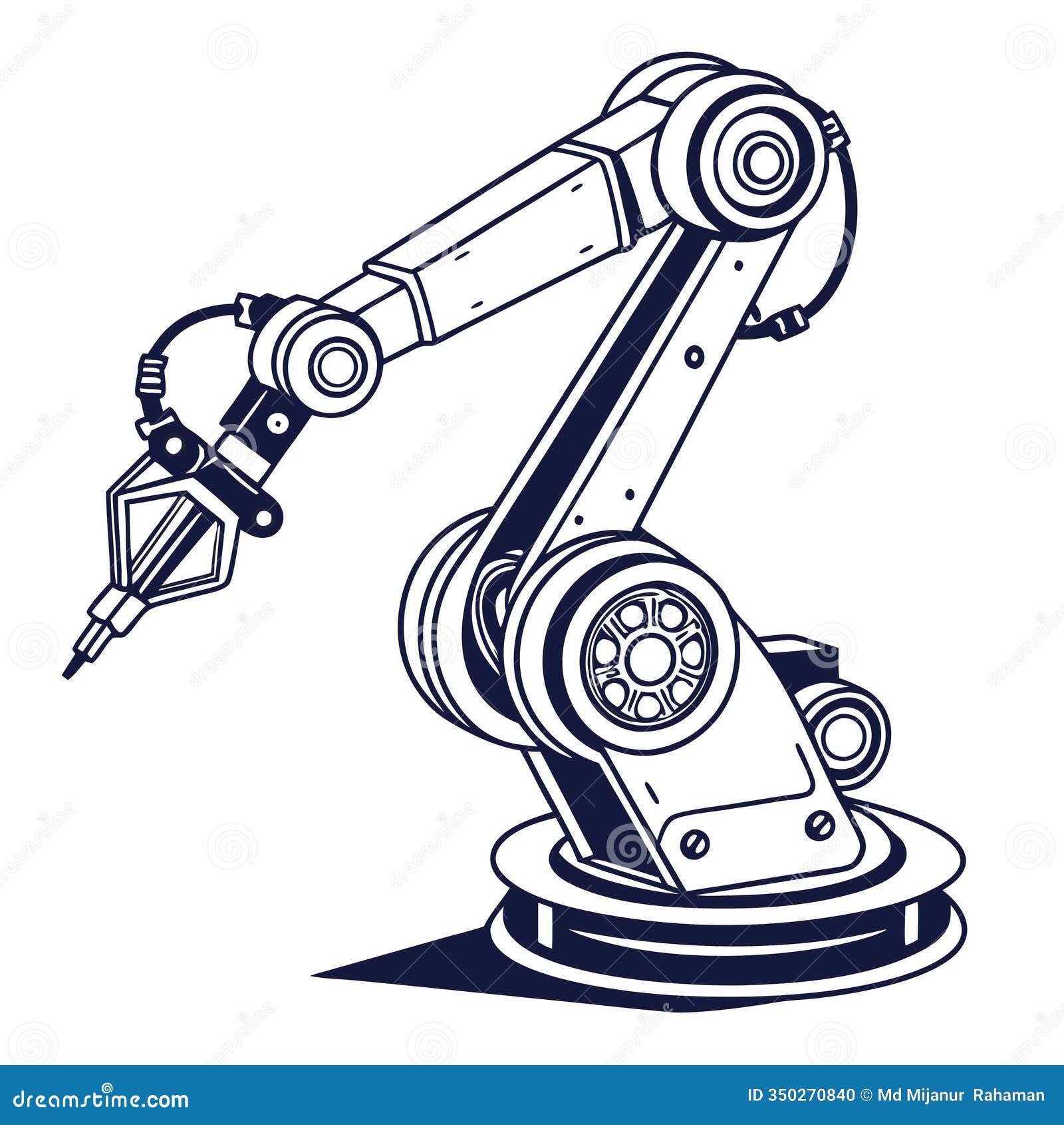 Robotic Arm vector icon stock vector. Illustration of atom - 350270840