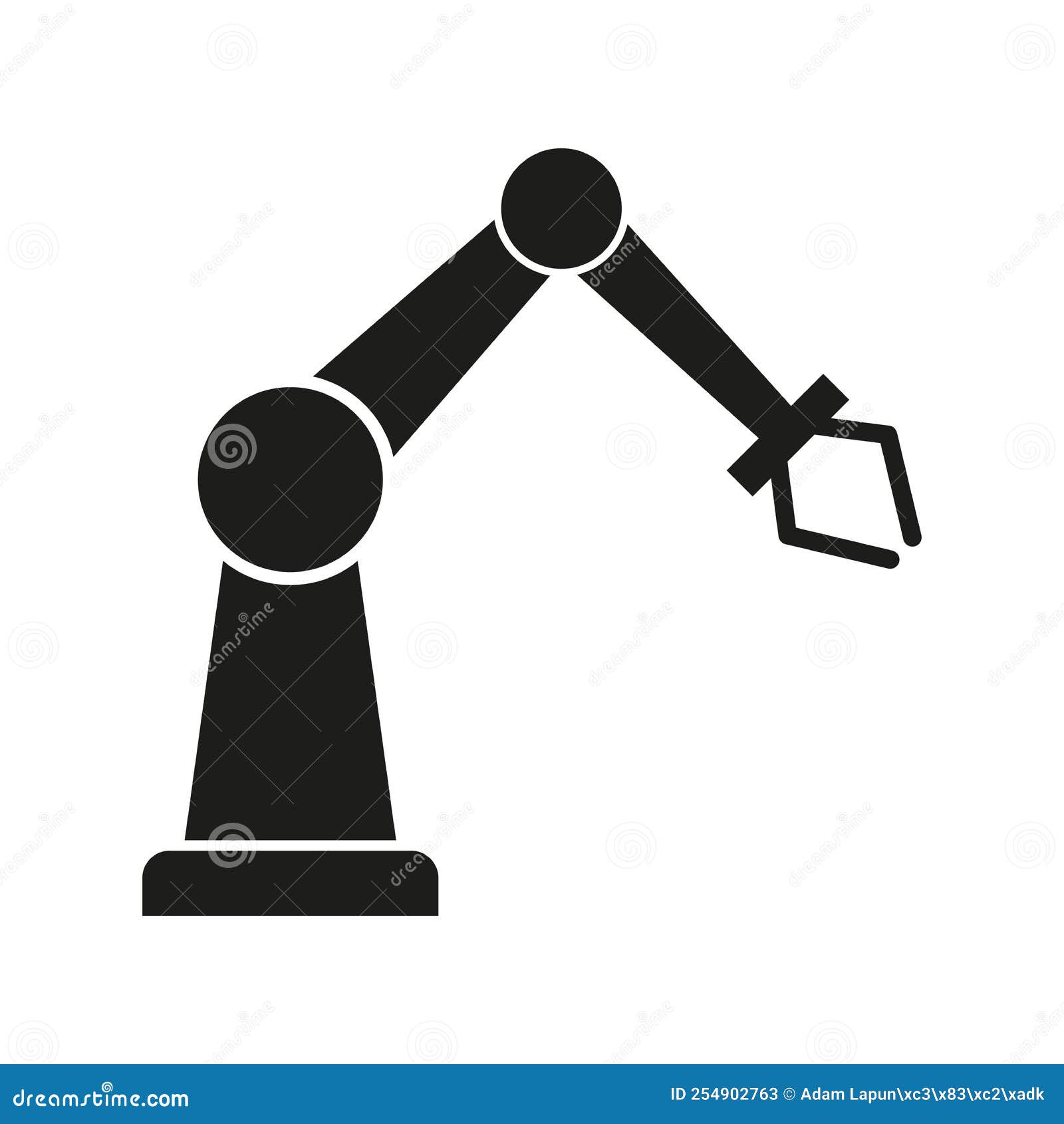 Robotic Arm Vector Icon on White Background Stock Vector - Illustration ...