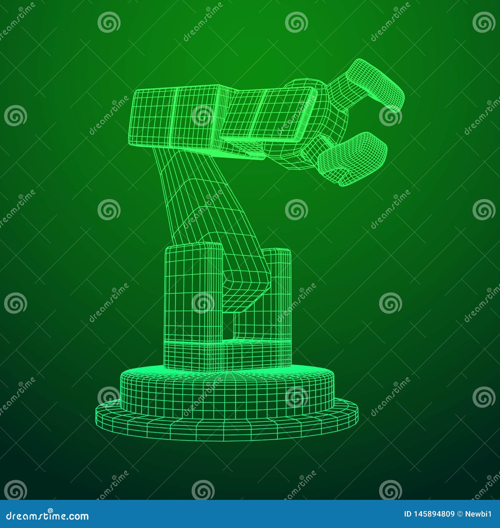 Robotic arm vector stock vector. Illustration of object - 145894809