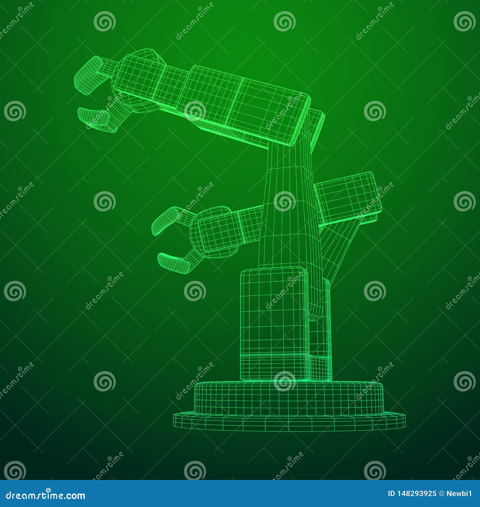 Robotic arm vector stock vector. Illustration of blueprint - 148293925