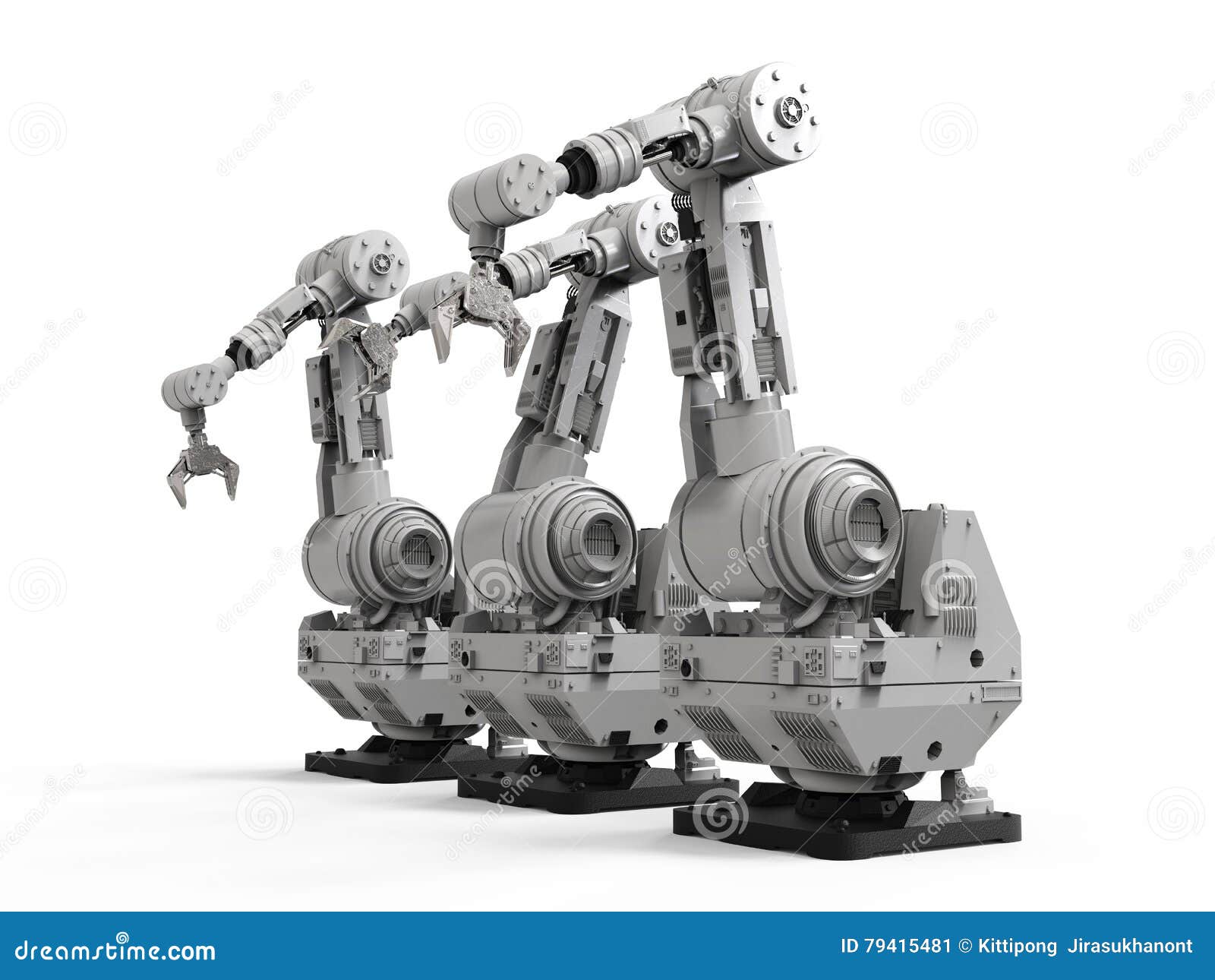 Robotic Arm on White Background Stock Illustration - Illustration of ...