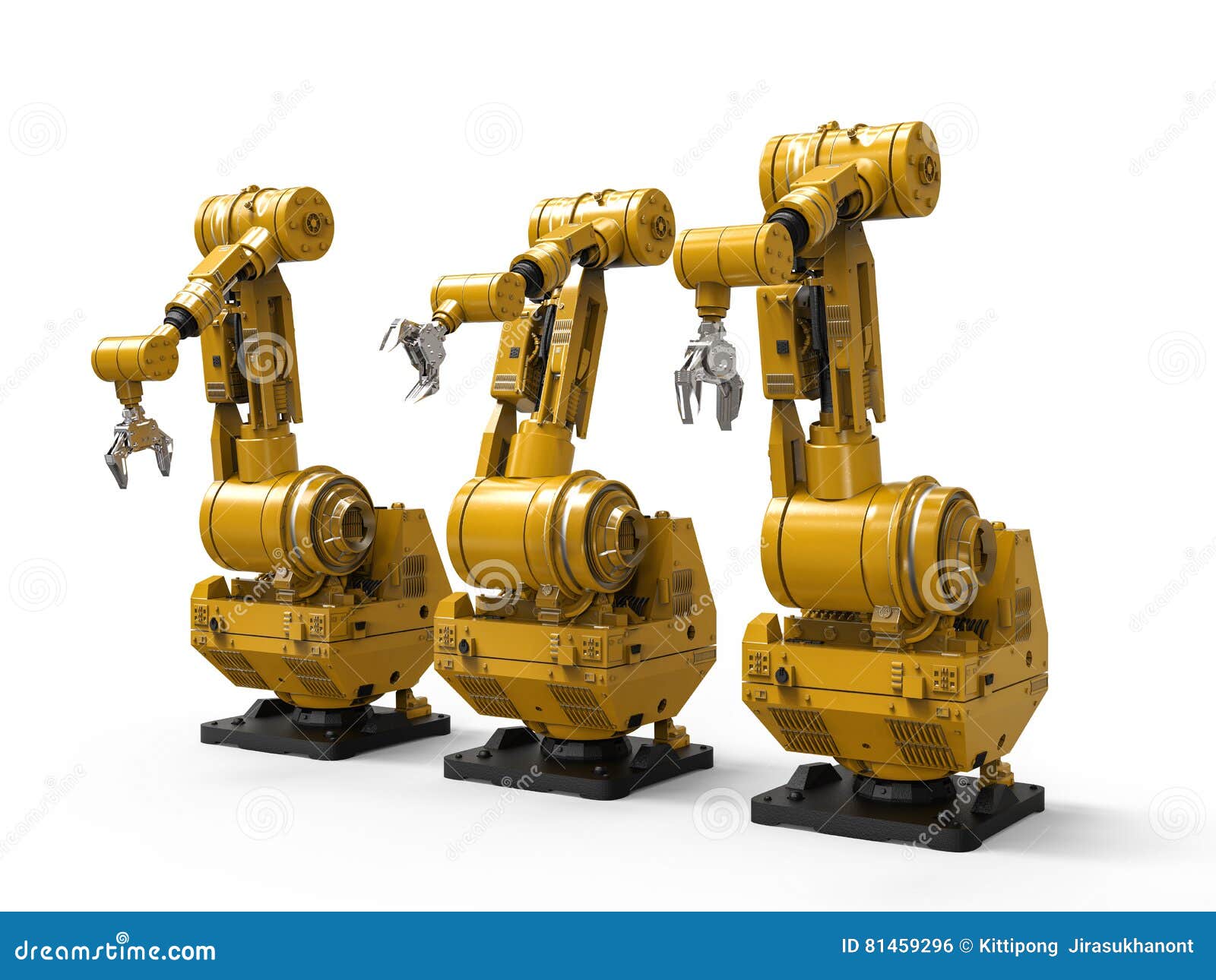 Robotic Arm on White Background Stock Photo - Image of industry ...