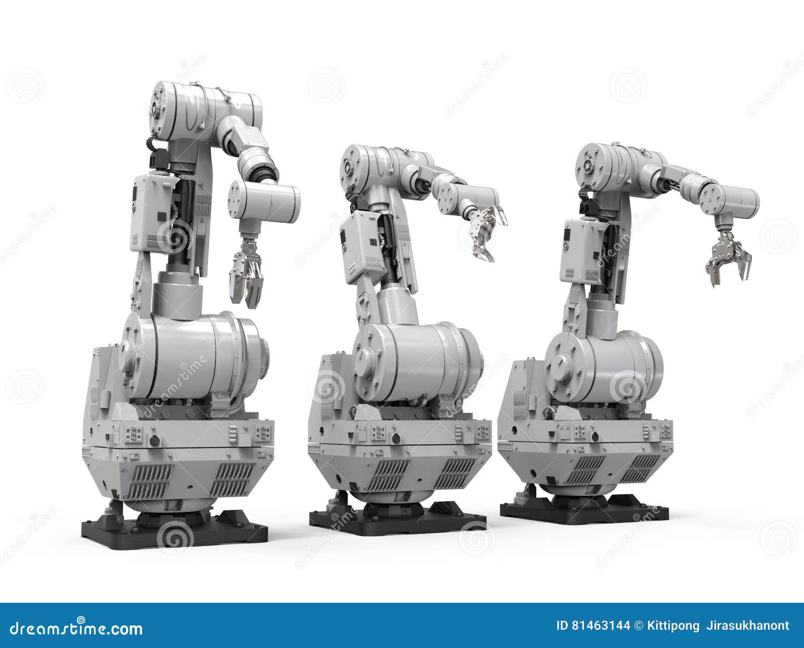Robotic Arm on White Background Stock Illustration - Illustration of ...