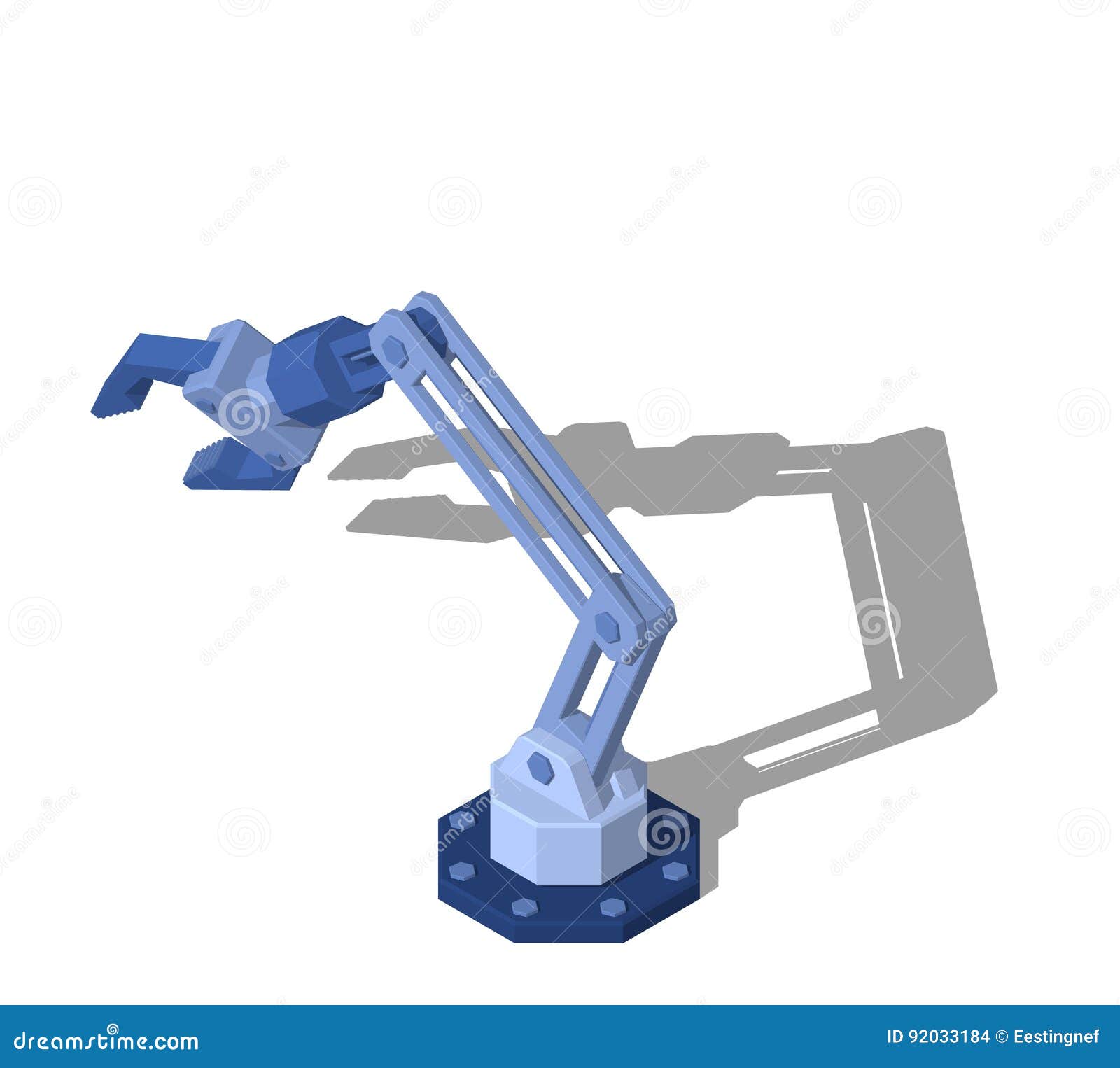 Robotic Arm. on White Background Stock Illustration - Illustration of ...