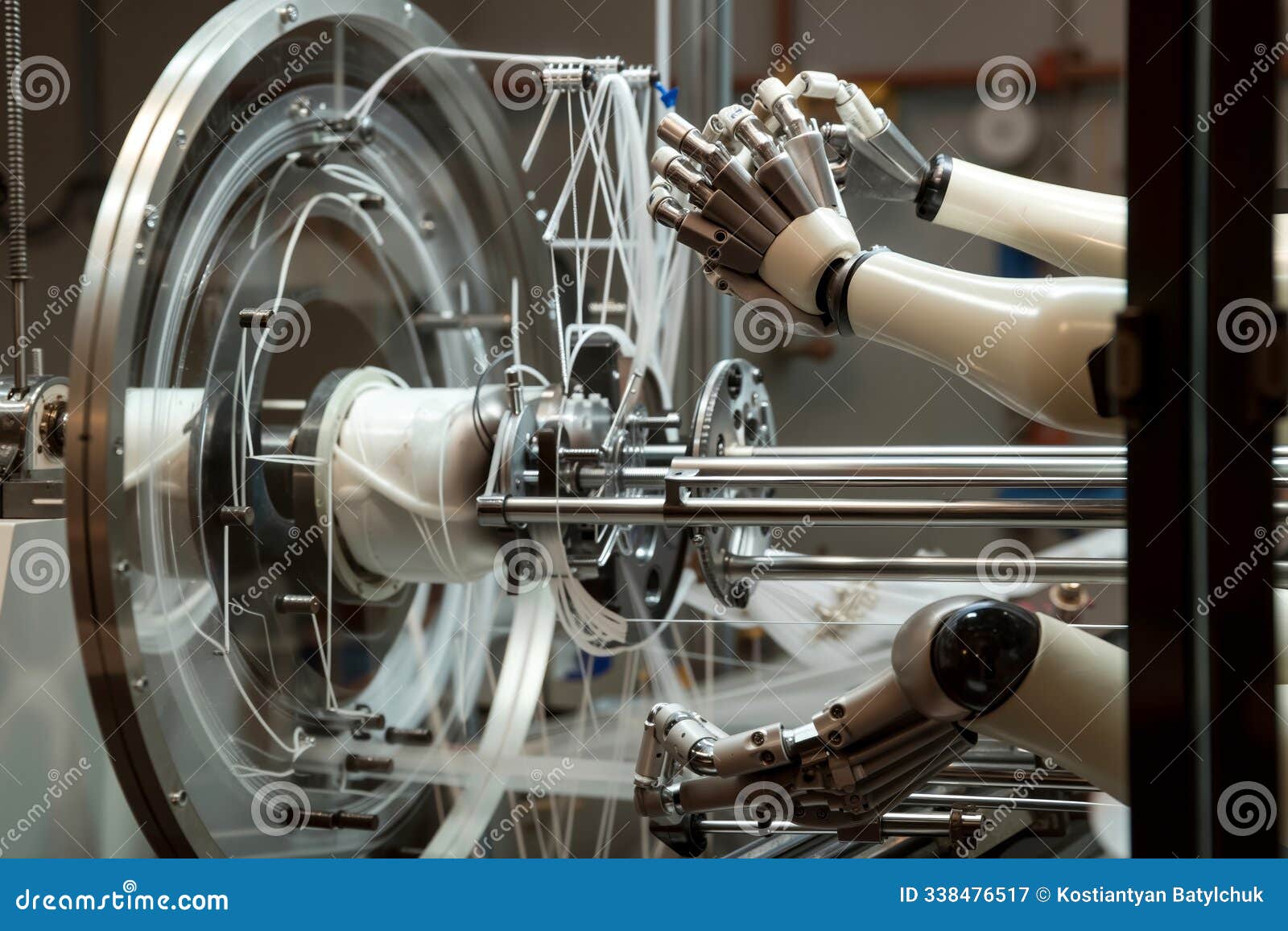 A Robotic Arm that is Working on a Machine Stock Image - Image of hands ...
