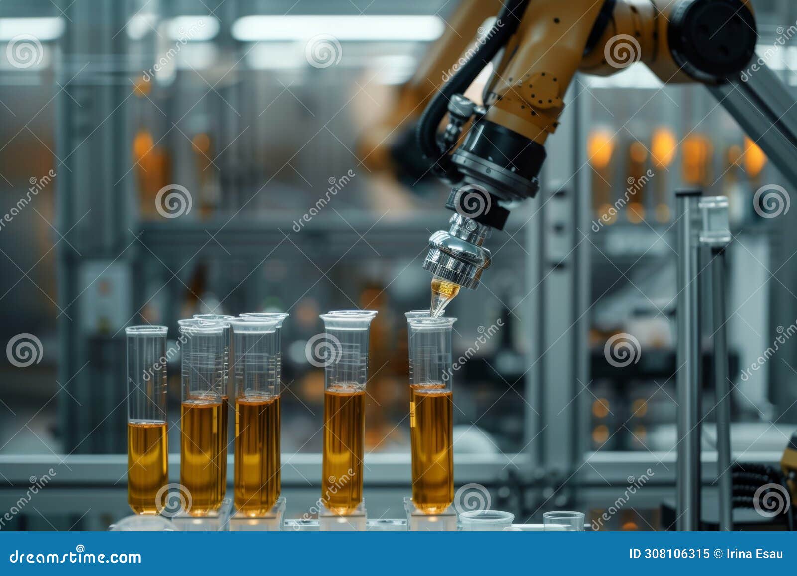 Robotic Arm Working with Test Tubes in a Laboratory Stock Image - Image ...