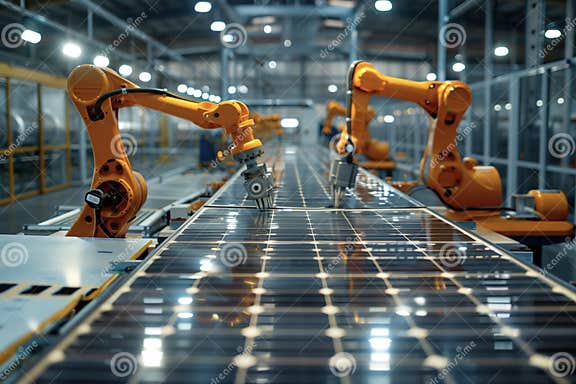 Robotic Arms Assembling Solar Panels in Factory Stock Photo - Image of ... Robotic Arms Assembling Solar Panels in Factory Stock Photo - Image of ...