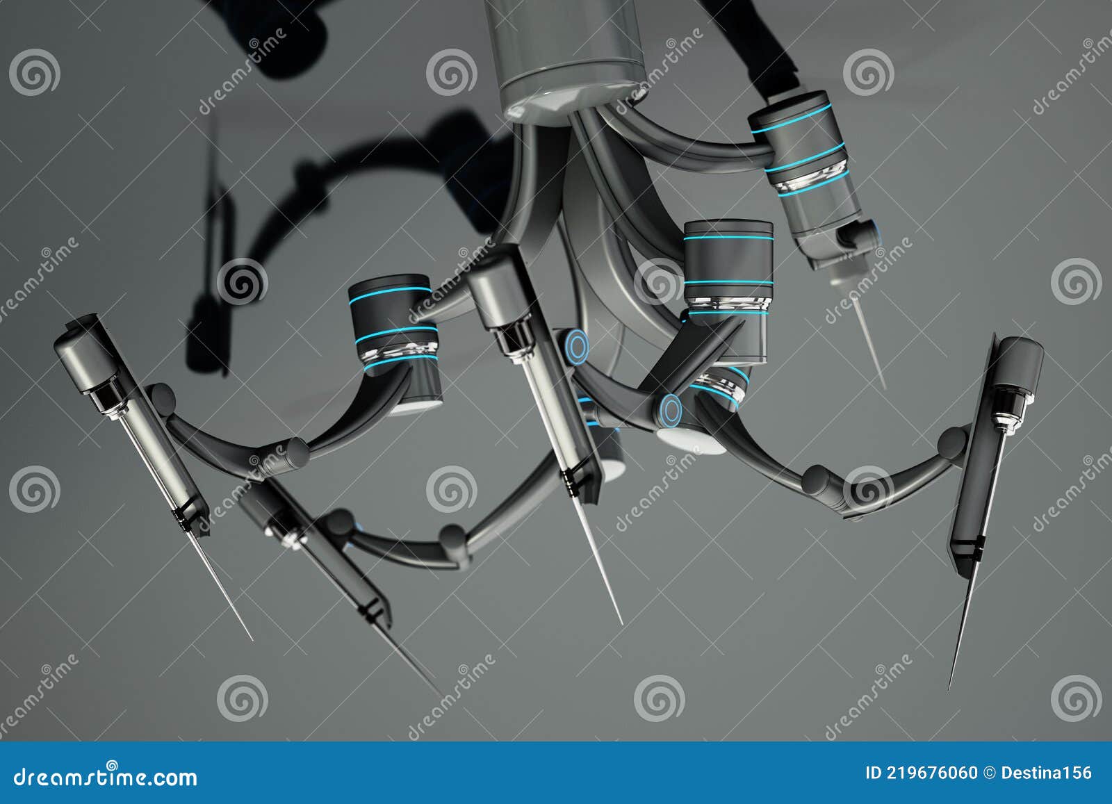 Robotic Arms for Robotic Assisted Surgery Isolated on Gray Background ...