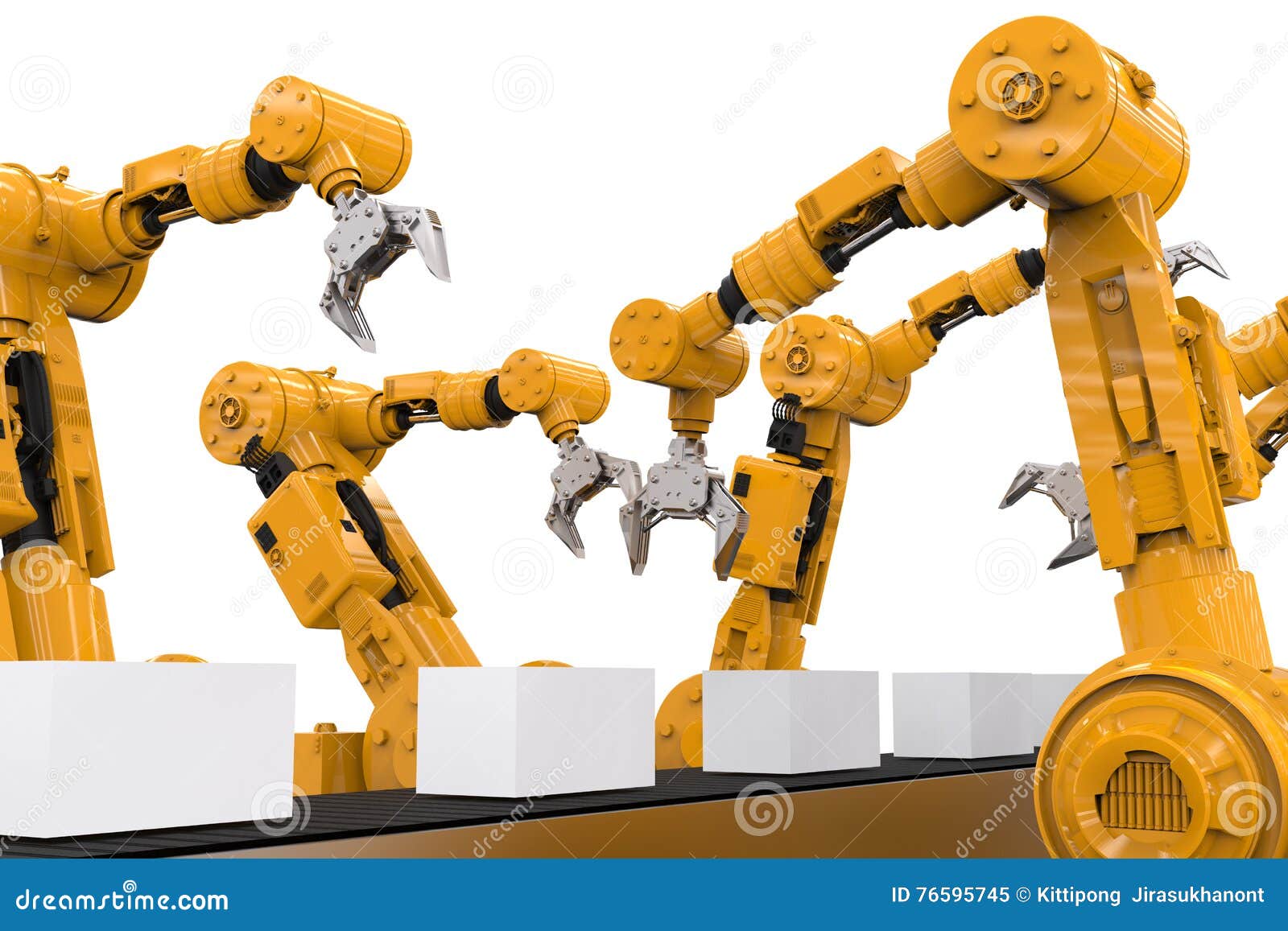 Robotic Arms, Industrial Robots Factory Automation Machines Royalty ...