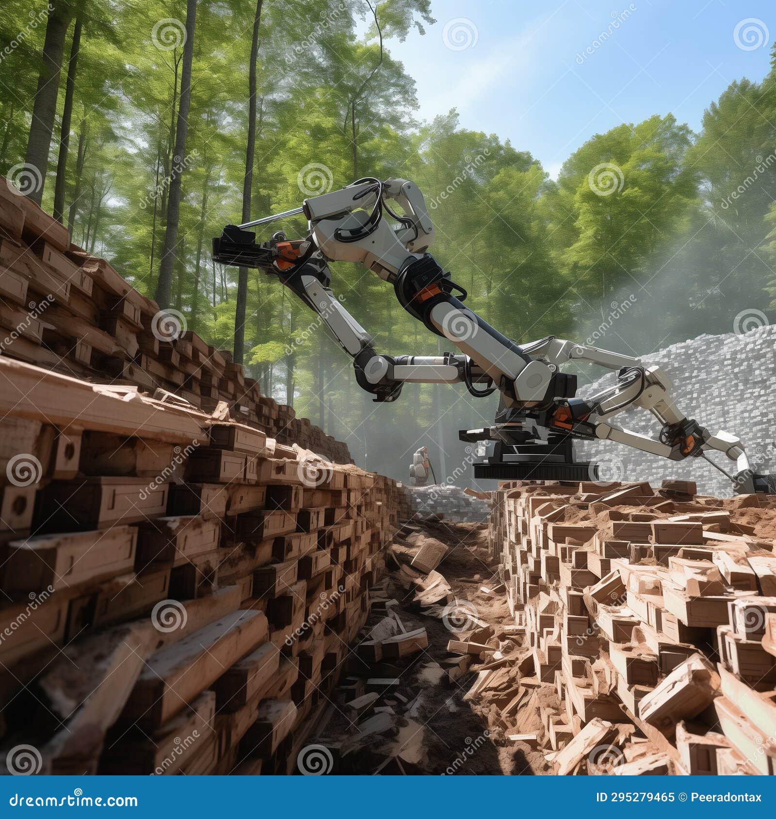 Robotic Arms Built a Brick Retaining Wall at the Construction Site ...