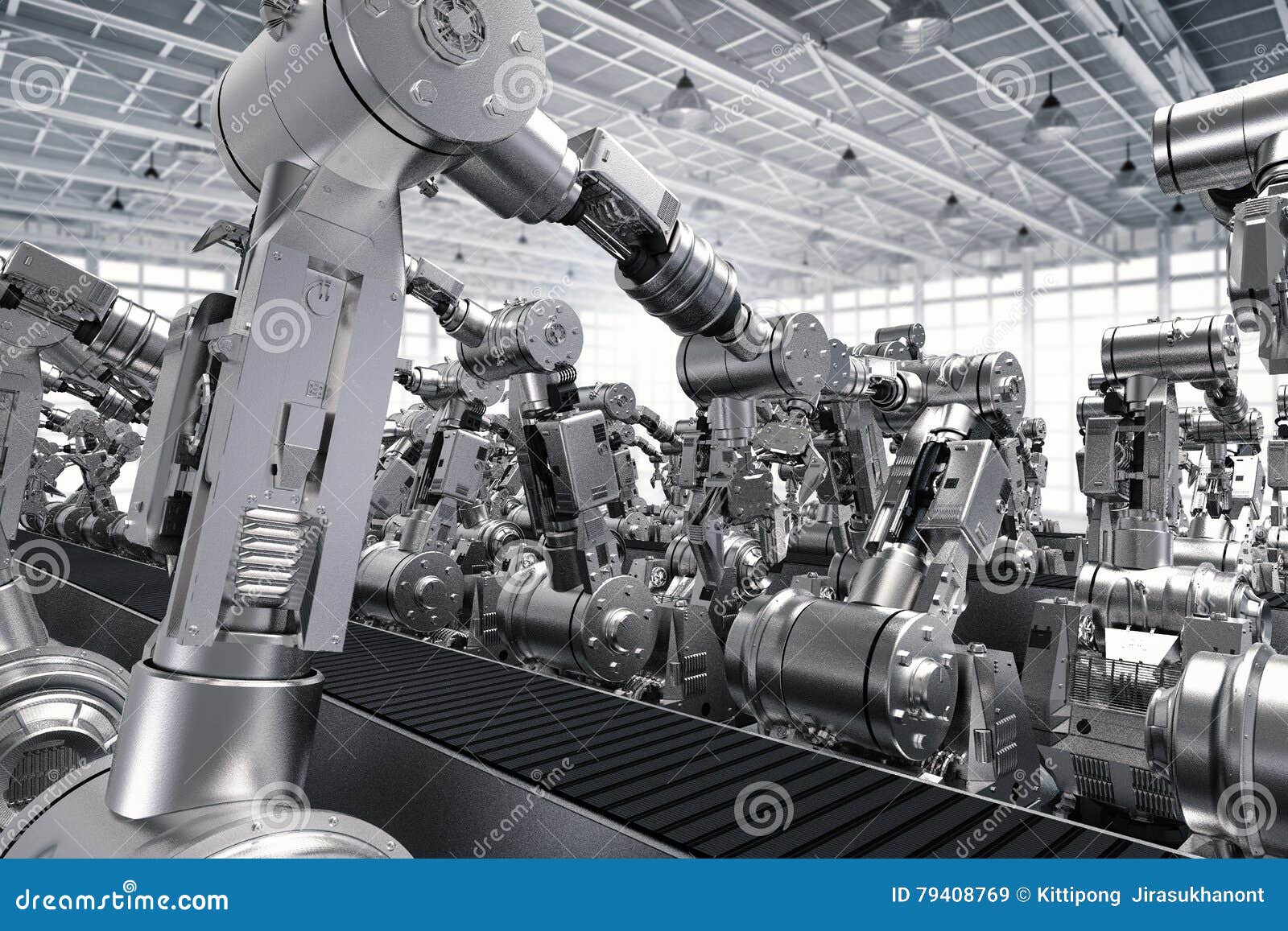 Robotic Arms, Industrial Robots Factory Automation Machines Royalty ...