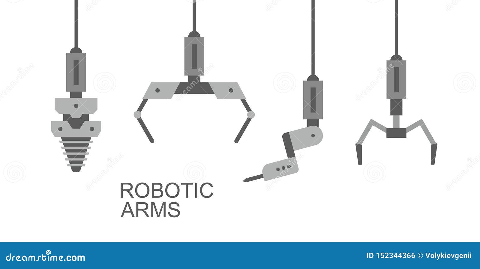Robotic arms stock vector. Illustration of robotic, banner - 152344366