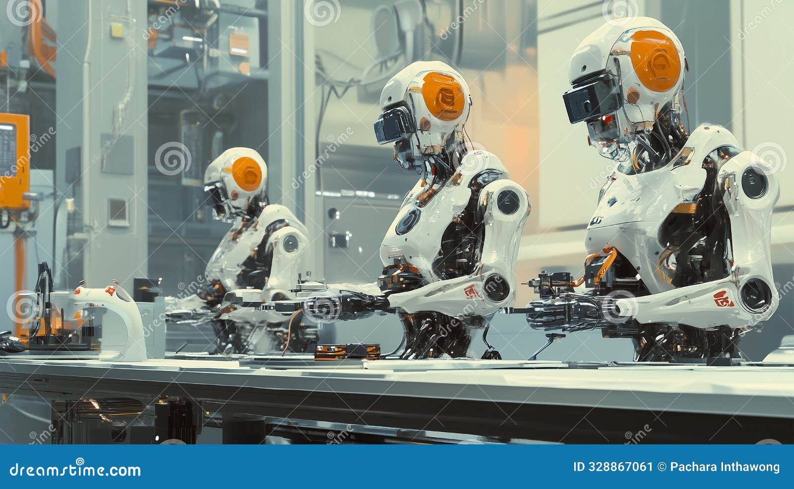 Robotic Assembly Line in Advanced Manufacturing Facility Stock ...