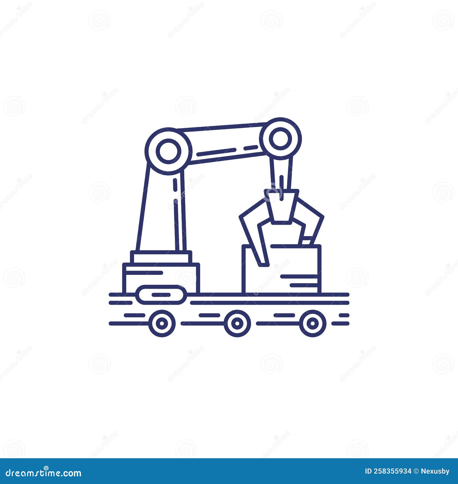 Robotic Assembly Line, Automation of Production Icon Stock Vector ...