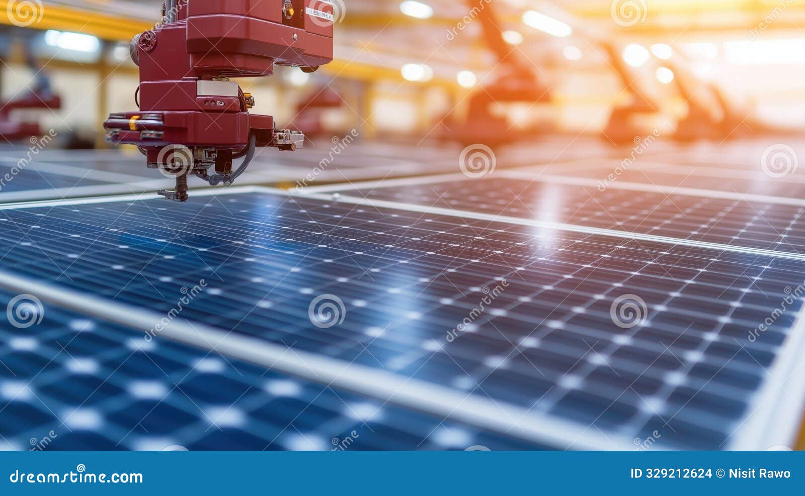 Robotic Assembly Line in Solar Panel Development Stock Photo - Image of ...