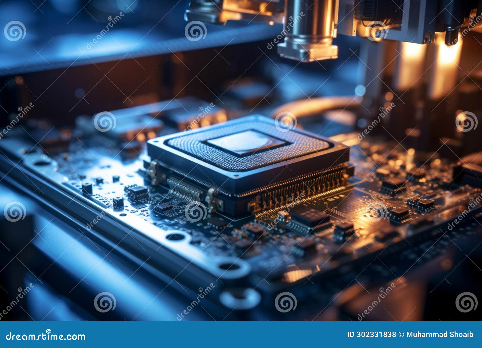 Robotic Assembly Microelectronics Chip Factory, Machine, Robot ...