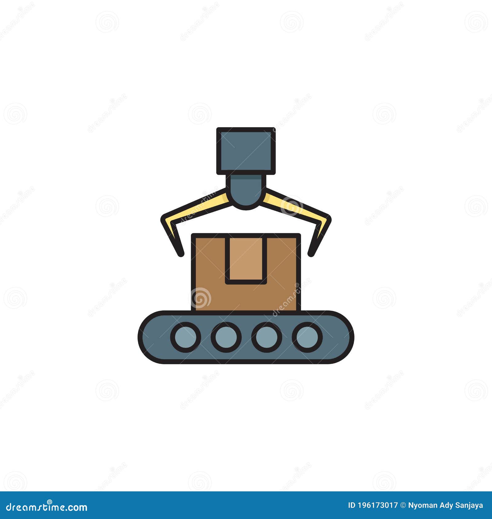 Robotic Assembly Vector Icon Symbol Isolated on White Background Stock ...