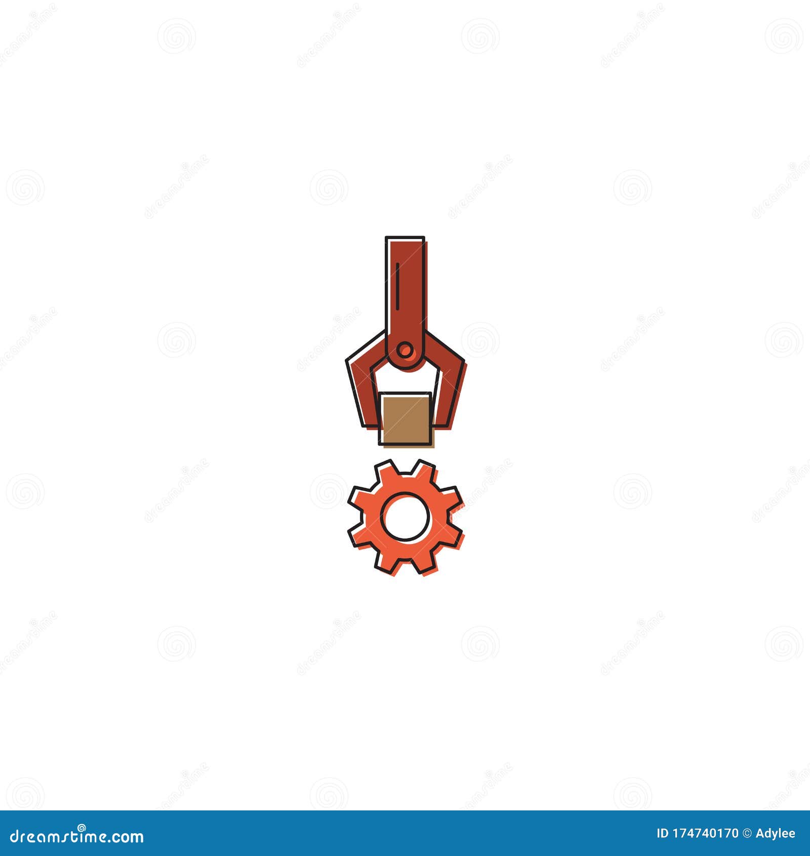 Robotic Assembly Vector Icon Symbol Isolated on White Background Stock ...