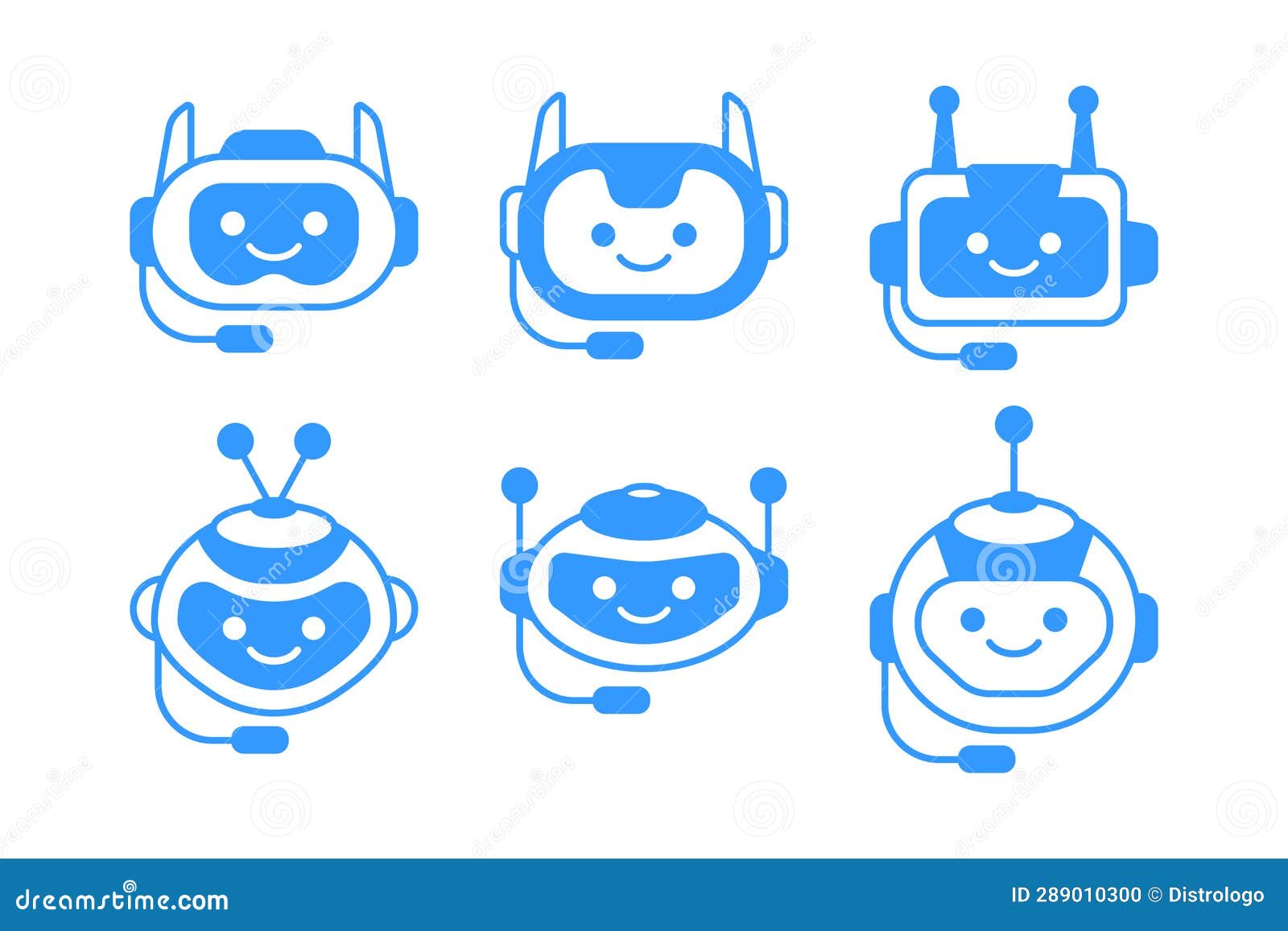 Robotic Assistant Icon with Headset Sign. Robot Chat Bot Icon Design ...