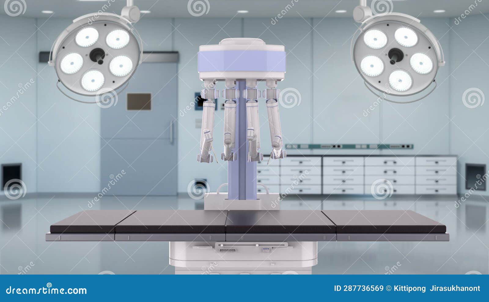 Robotic Assisted Surgery with Empty Bed in Laboratory Stock Video ...
