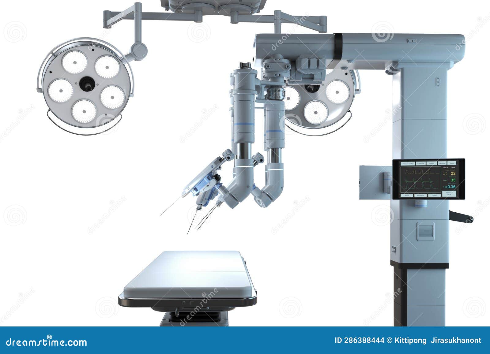 Robotic Assisted Surgery Machine Isolated Stock Illustration ...