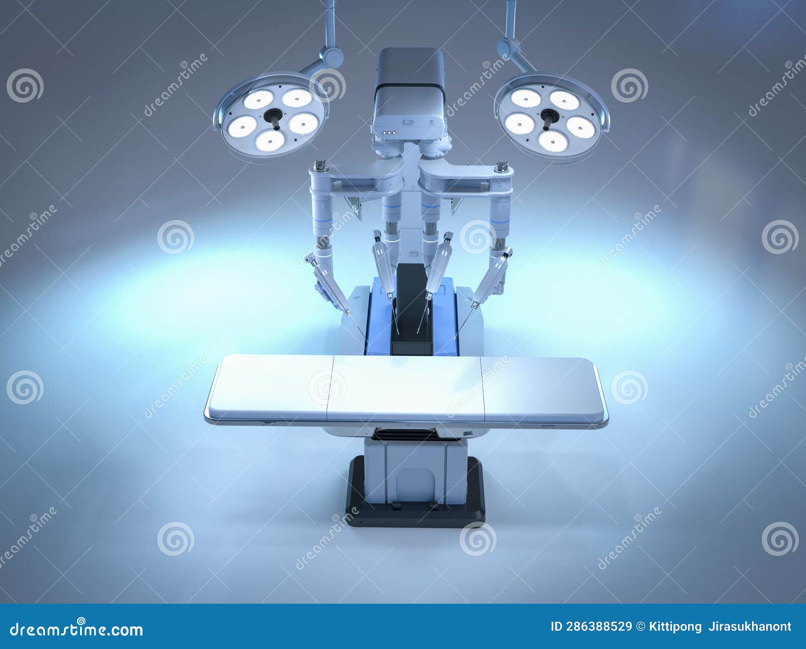 Robotic Assisted Surgery Machine in Operating Room Stock Illustration ...