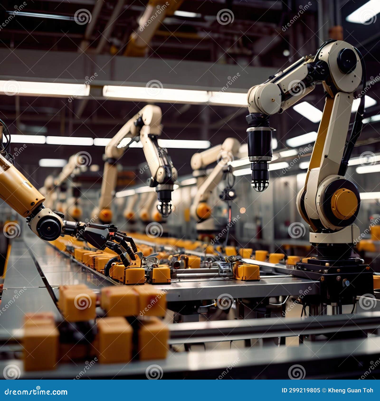 Robotic Automatic Servo Arms For Automated Assembly Line In Factory