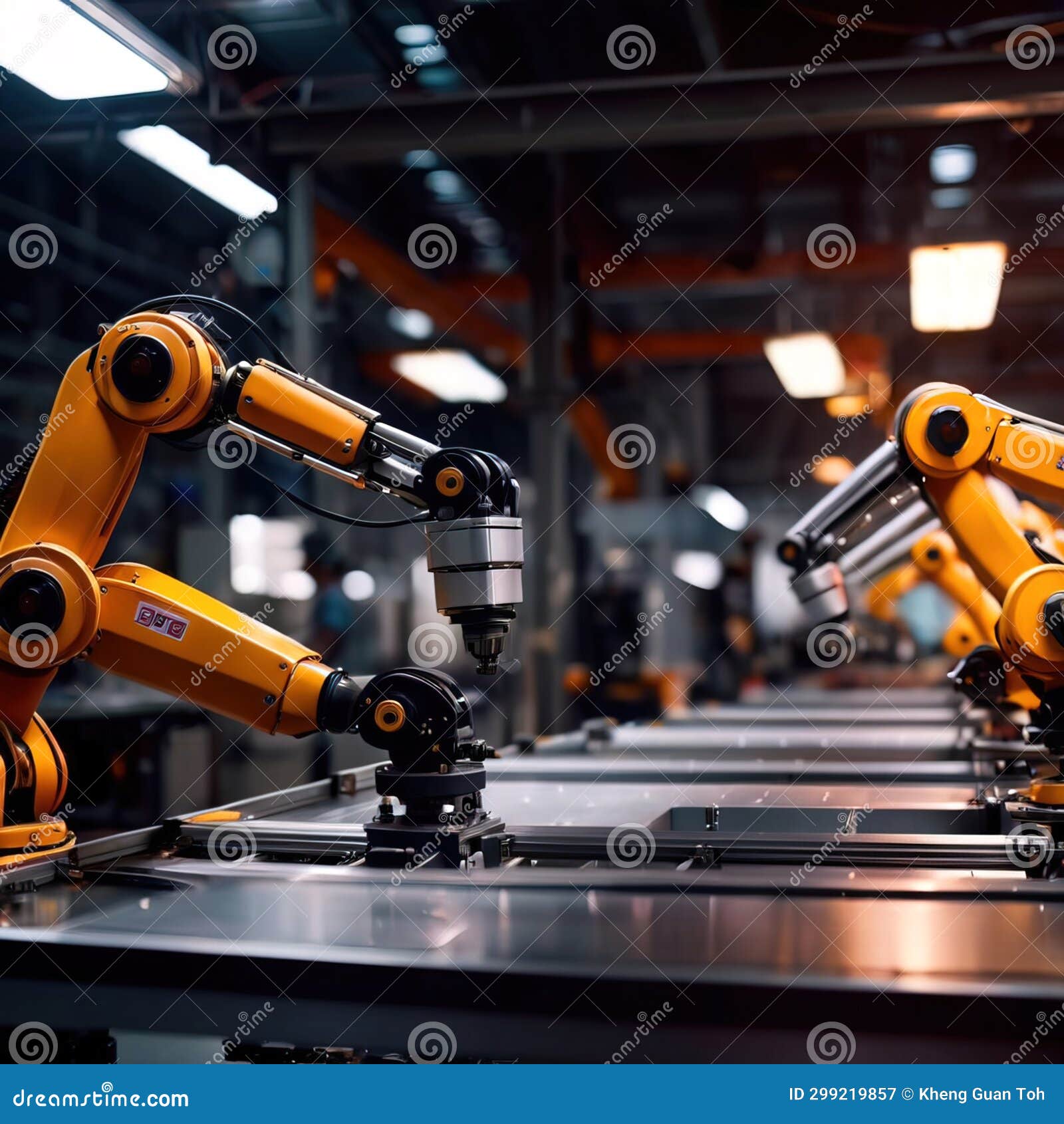 Robotic Automatic Servo Arms For Automated Assembly Line In Factory