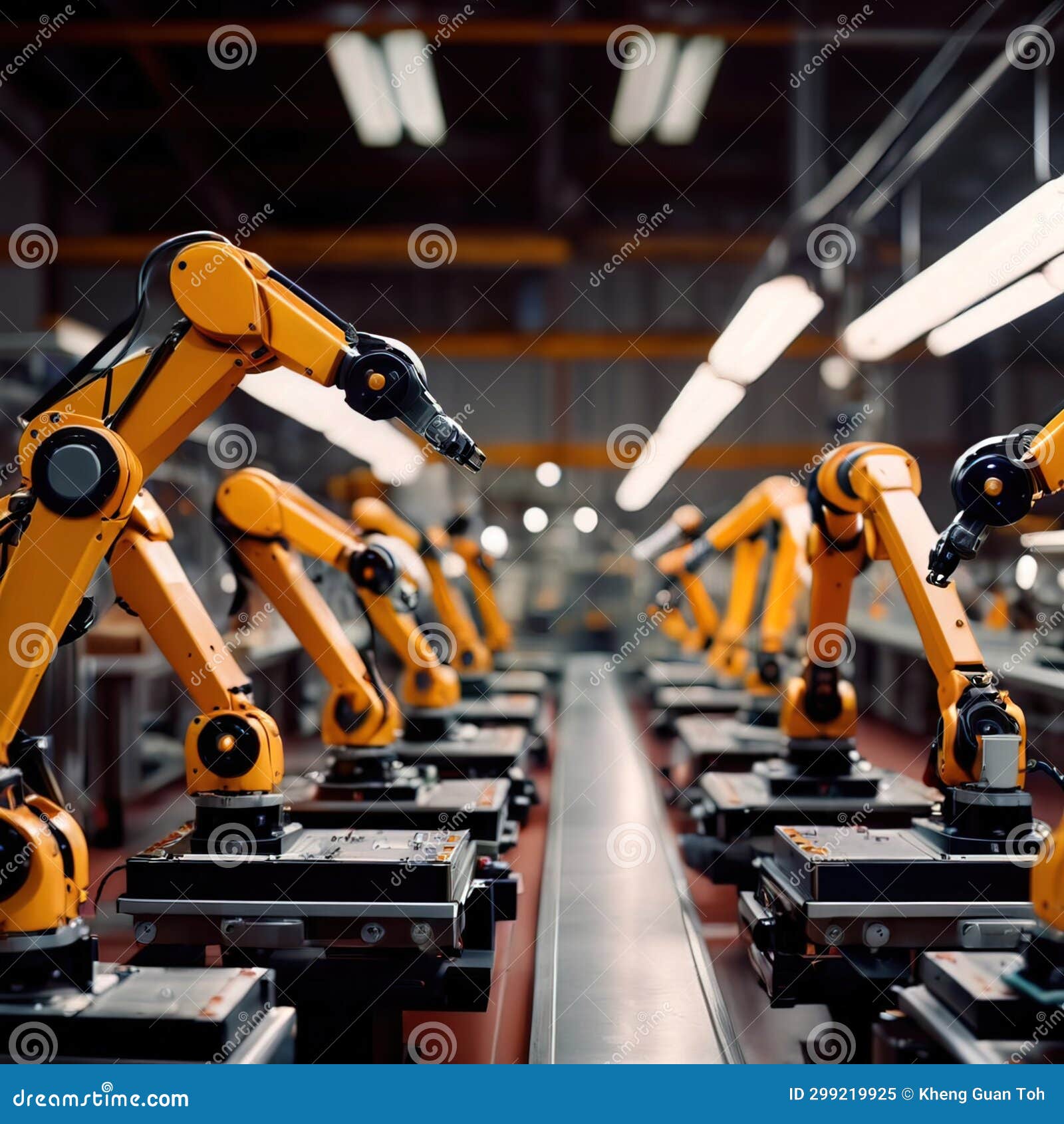 Robotic Automatic Servo Arms For Automated Assembly Line In Factory ... Robotic Automatic Servo Arms For Automated Assembly Line In Factory ...