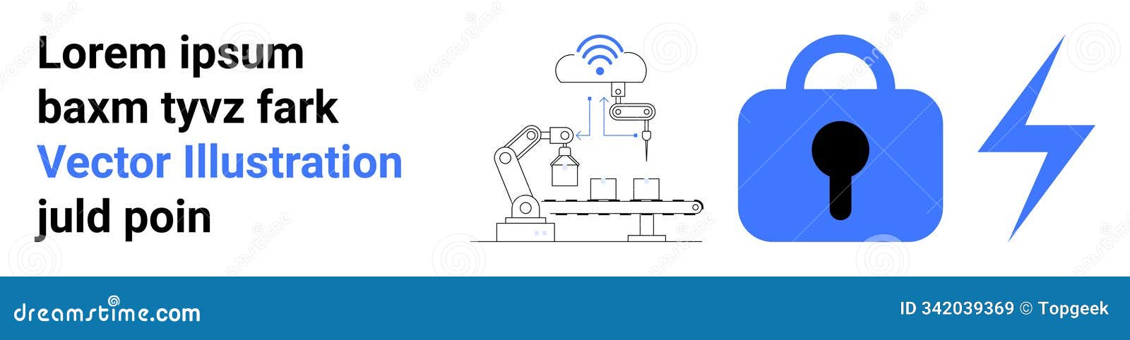 Robotic Automation and Cybersecurity Visual with Blue Lock and Bolt ...