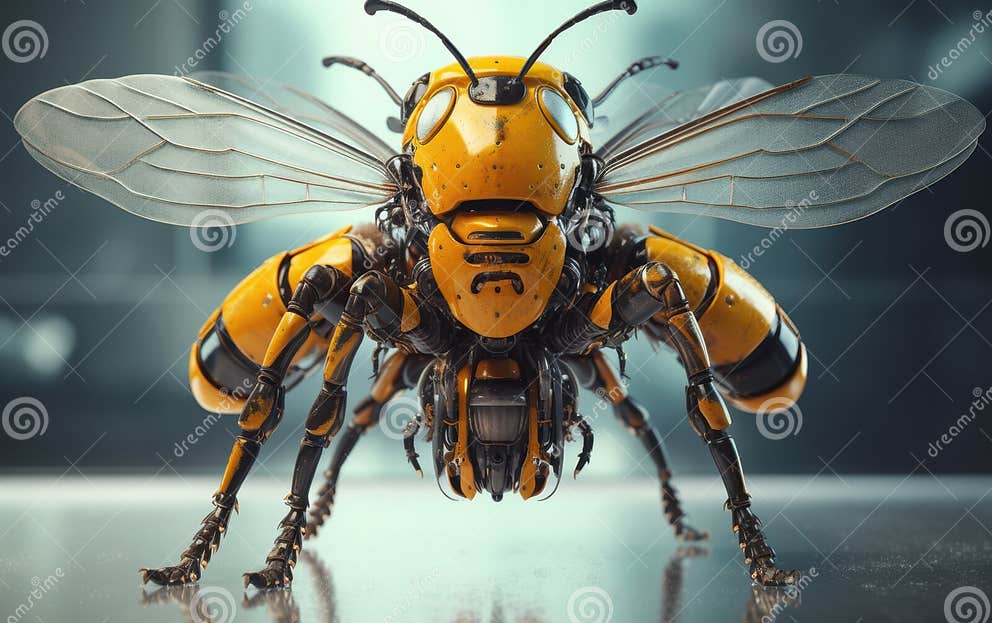 A Robotic Bee. Created by Generative Artificial Intelligence Stock ...
