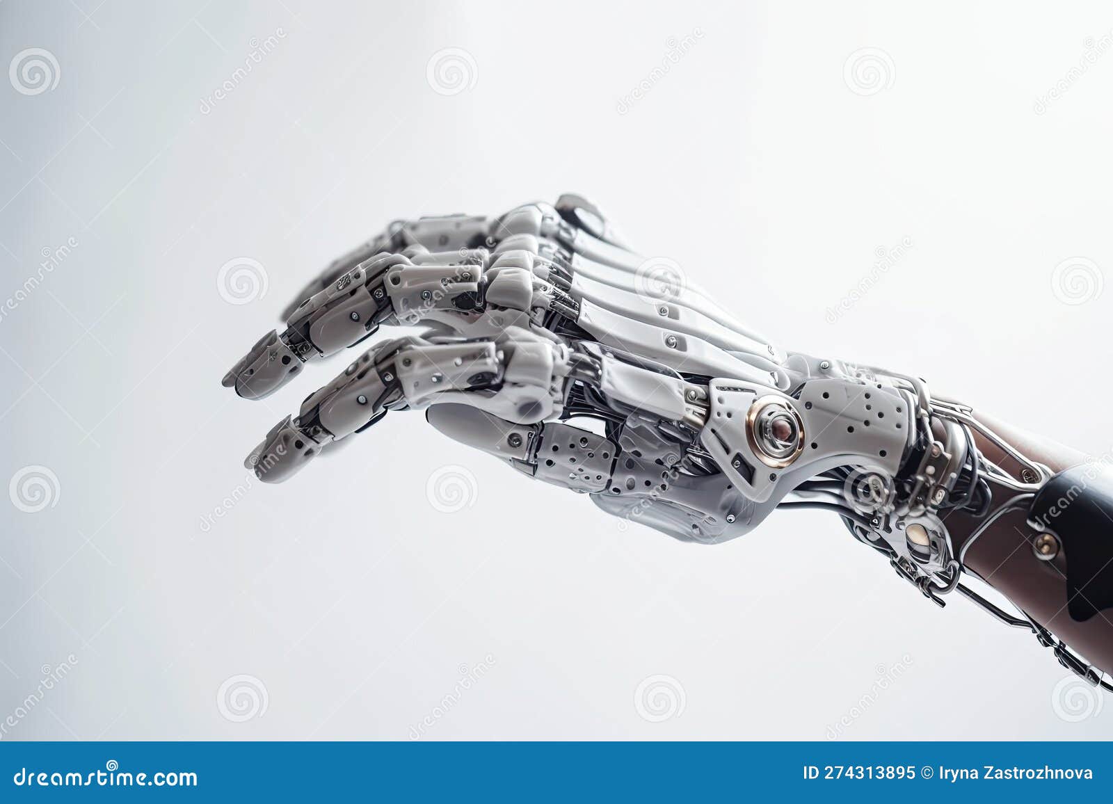 Robotic Bionic Arm, Prosthesis. White Background Stock Illustration ...