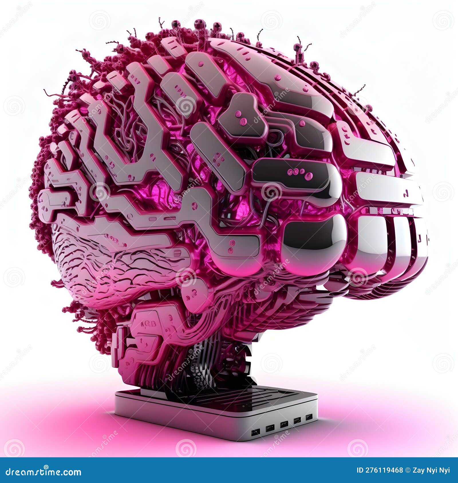 Robotic Brain with AI. Concept of Artificial Intelligence, Brainpower ...