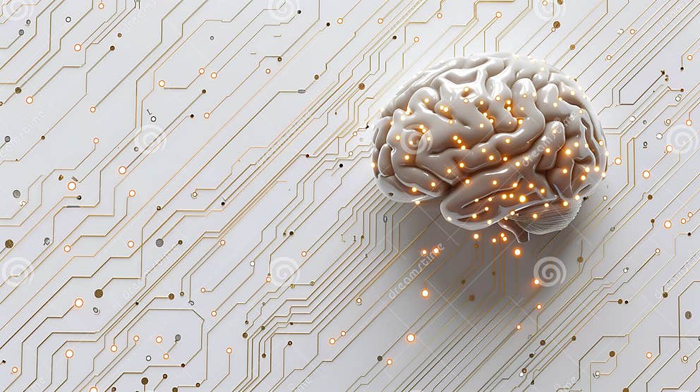 Robotic Brain with AI. Concept of Artificial Intelligence, Brainpower ...