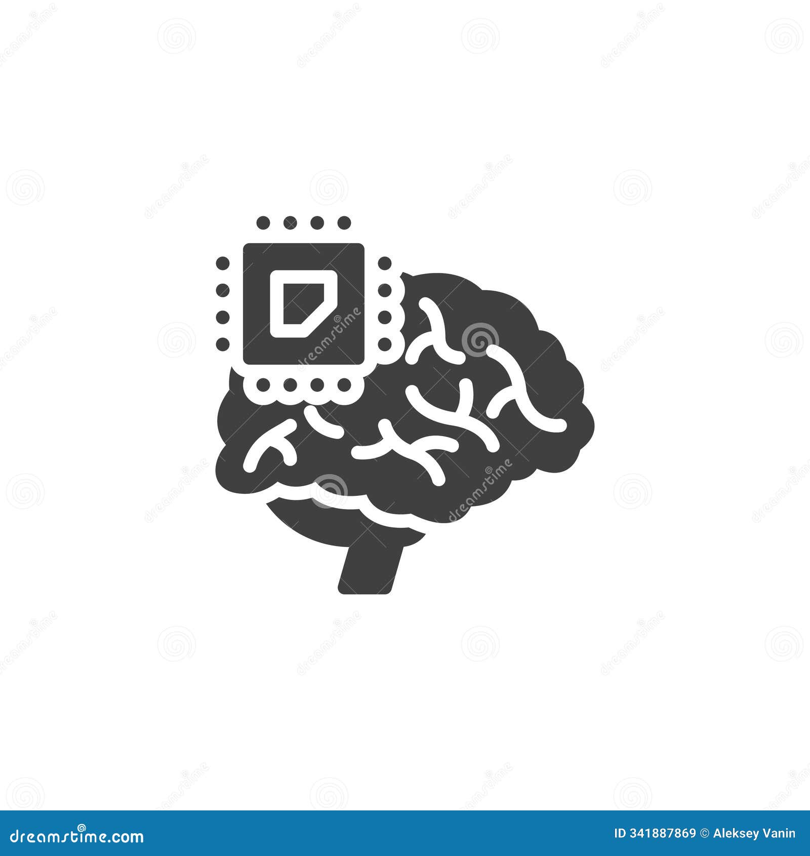 A Robotic Brain with Microchip Vector Icon Stock Illustration ...